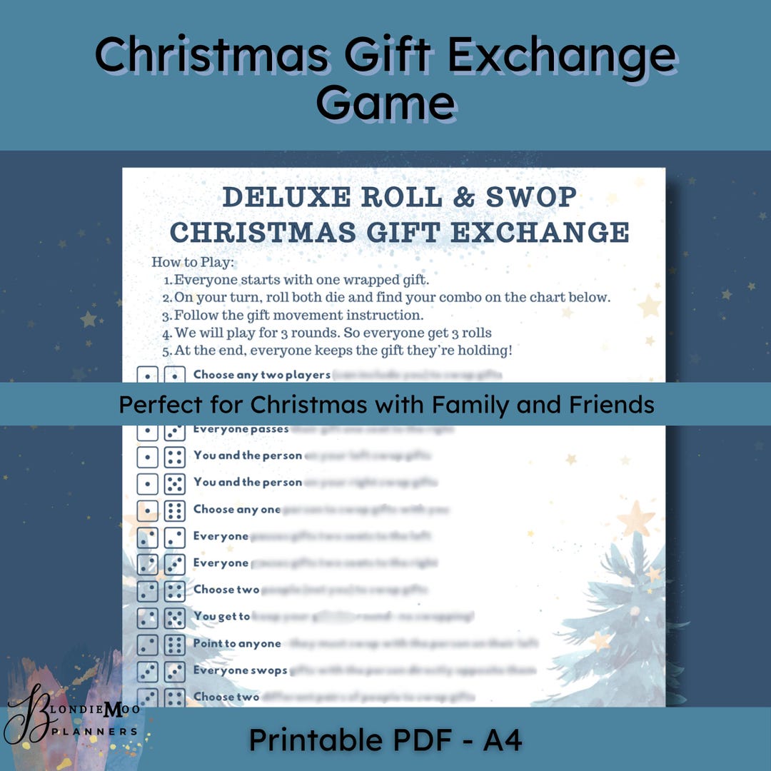 Christmas Gift Exchange Dice Game • Holiday Party Printable (PDF) - Etsy