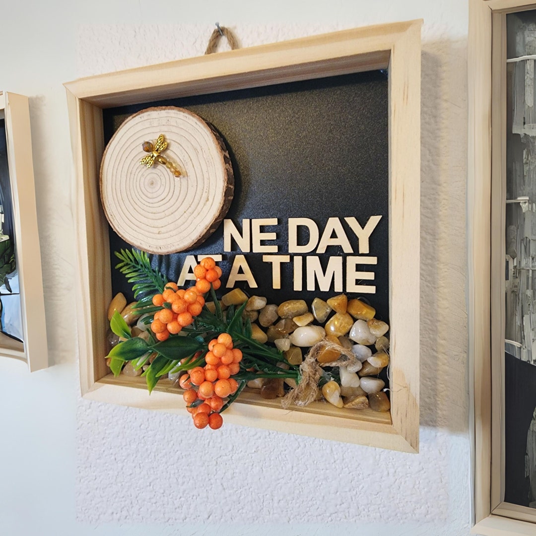 Addiction Recovery Gift Chalkboard Shadow Box Art Dragonfly Gift Sober ...