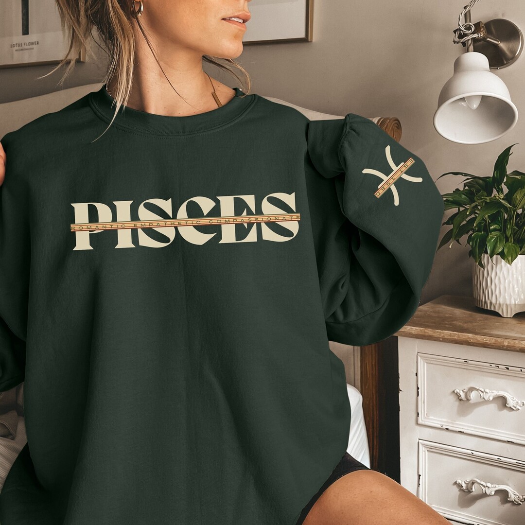 Retro Pisces Sweatshirt Zodiac Custom Year Birthday Gift Idea for Women ...