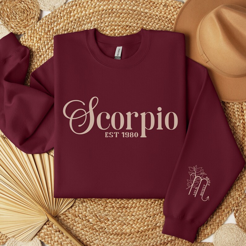 Custom Scorpio Birthday Shirt, Scorpio Zodiac Sign Shirt, Sleeve Print ...