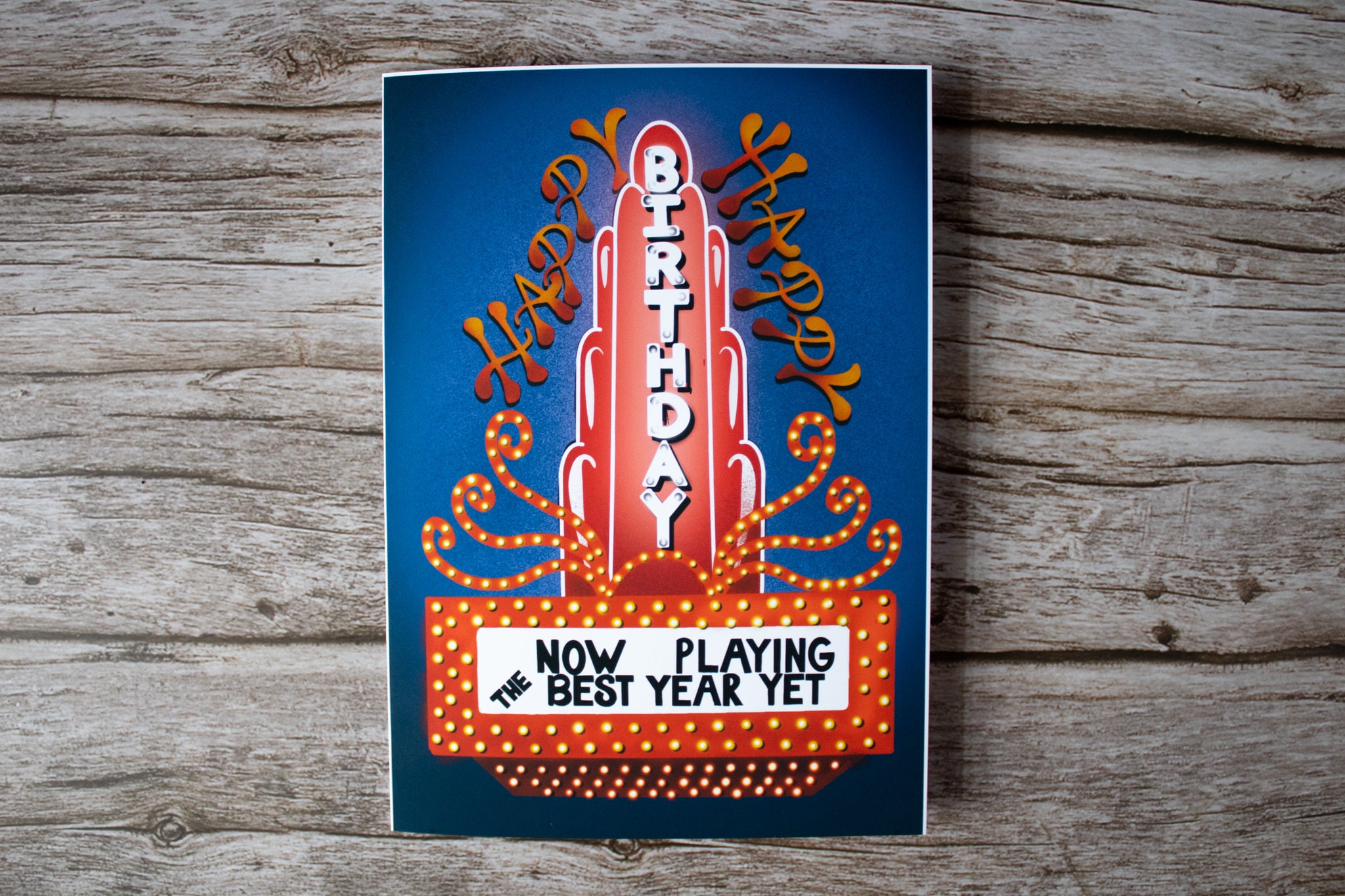 Marquee Movie Theater Happy Birthday Greeting Card for the Movie Buff ...