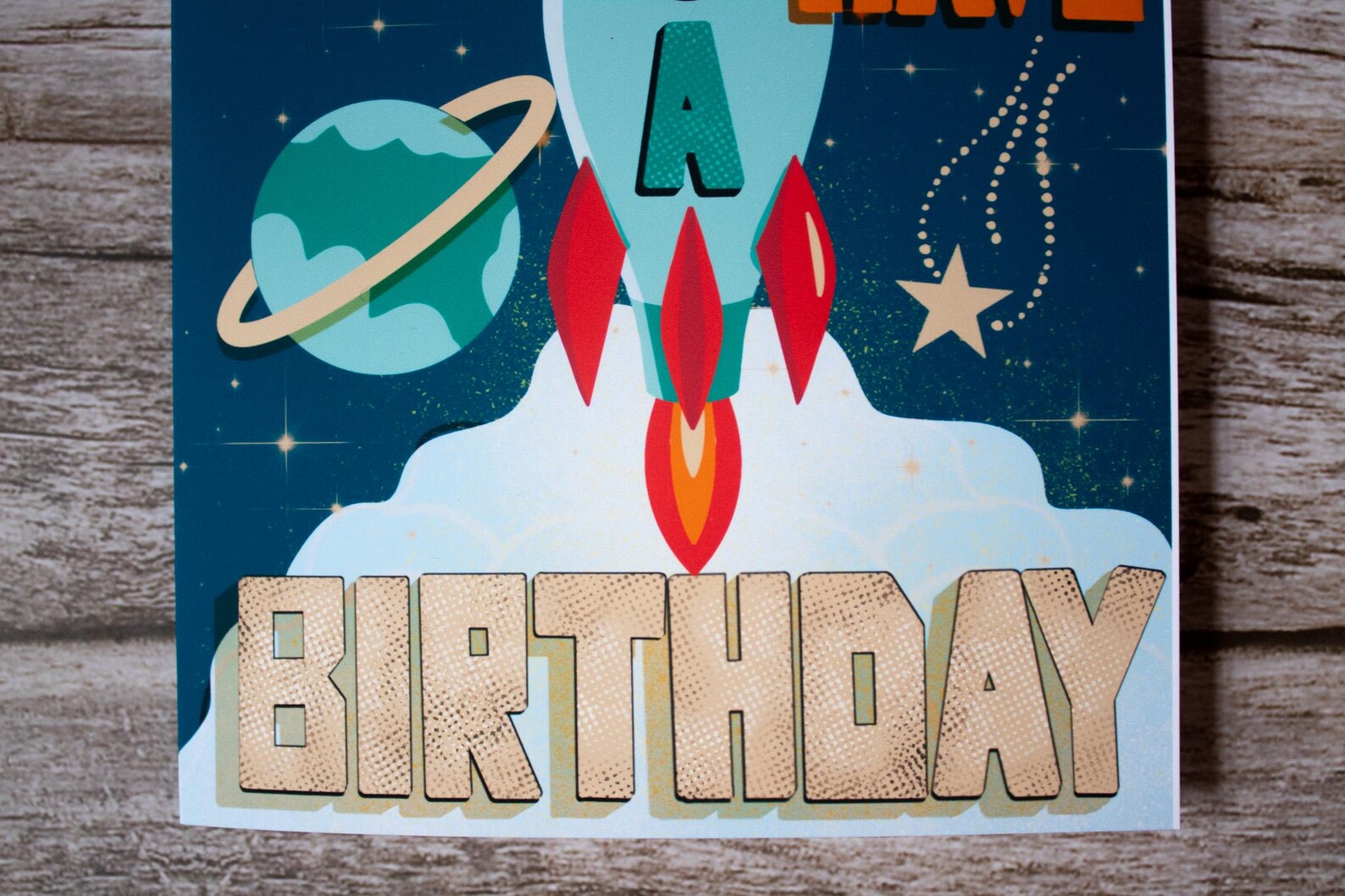 Retro Rocket Birthday Card: NASA Space or Sci-fi Theme - Etsy