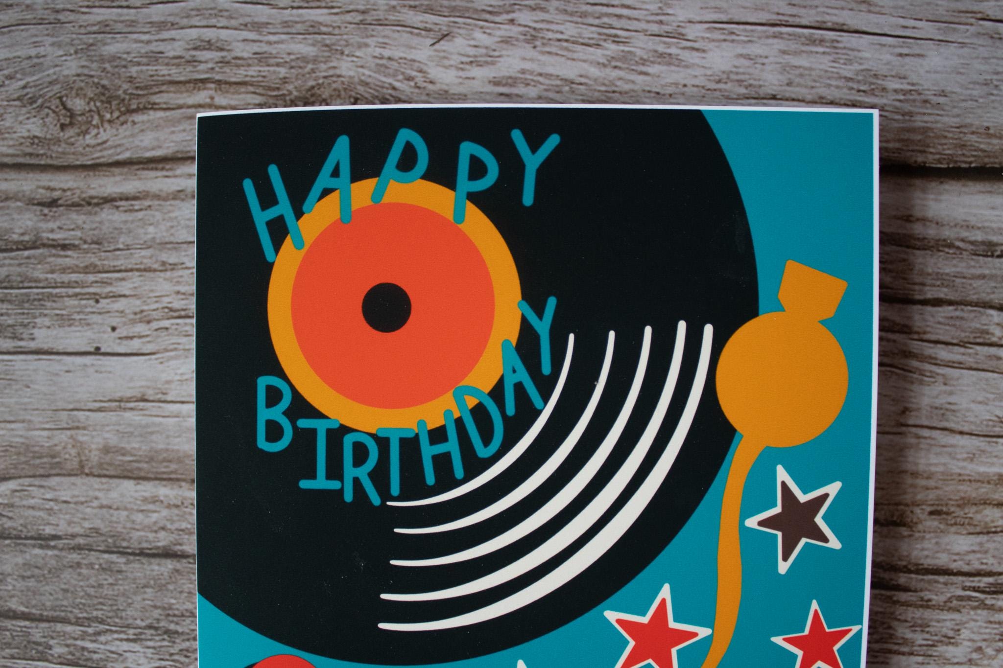 Retro Vintage Record Player Birthday Card for the Music Buff - Etsy