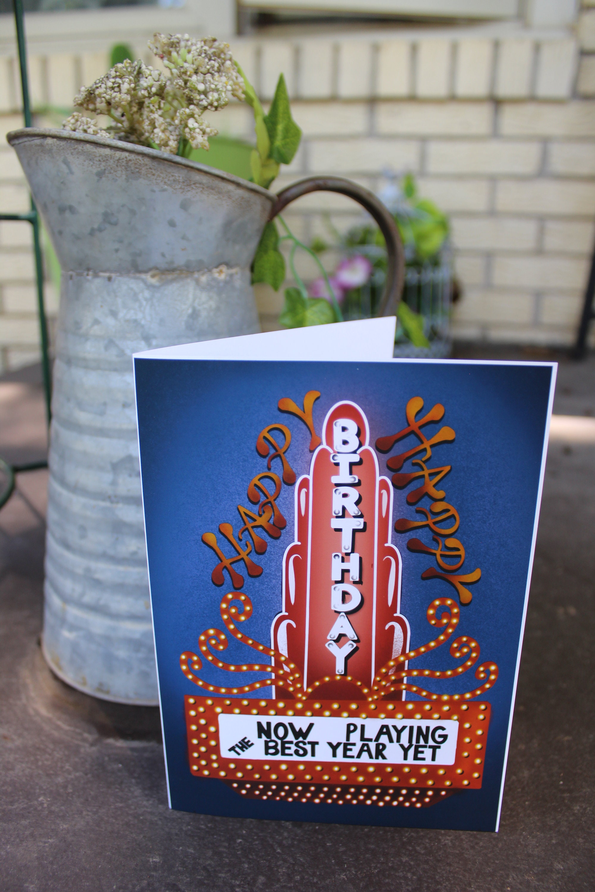 Marquee Movie Theater Happy Birthday Greeting Card for the Movie Buff ...