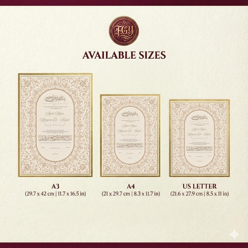 Modern Nikkah Certificate | Soft Brown Islamic Marriage Contract ...