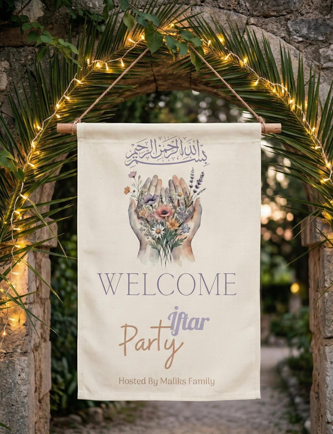 Iftar Welcome Sign, Ramadan Party Decoration, Floral Islamic Welcome ...