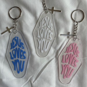 Jesus Loves You Keychain Motel Keychain, Christian Gifts, Keychain ...