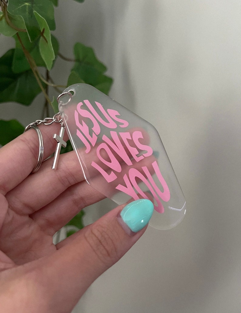 Jesus Loves You Keychain Motel Keychain, Christian Gifts, Keychain ...