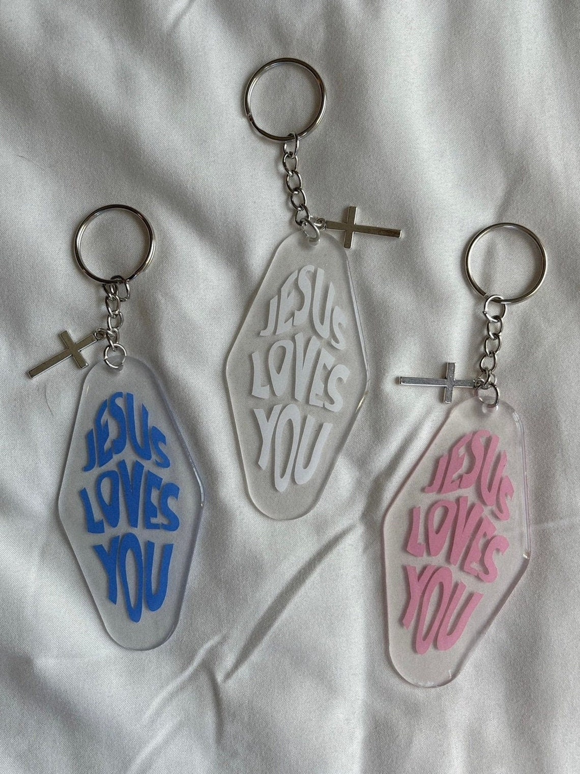 Jesus Loves You Keychain Motel Keychain, Christian Gifts, Keychain ...