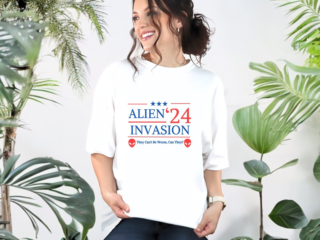 Alien Invasion Election Style 2024 Campaign Unisex Garment-dyed T-shirt ...