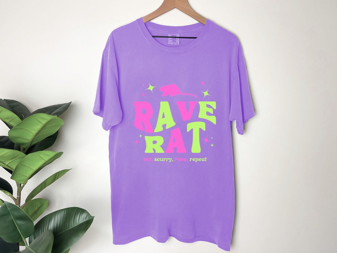 Rave Rat Lime and Pink With Stars Unisex Garment-dyed T-shirt - Etsy