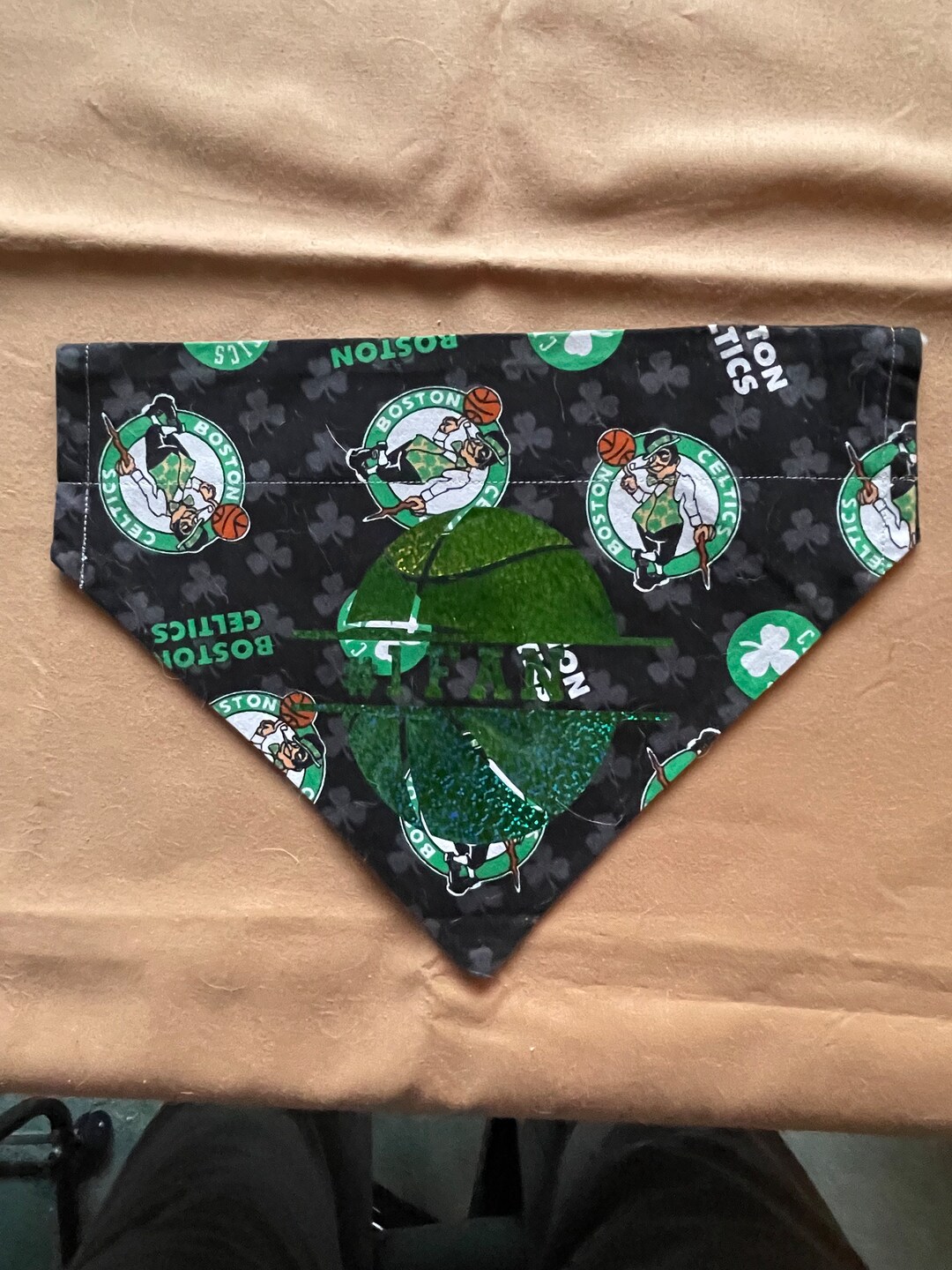 Black Basketball Themed Dog Bandana - Size Large " Boston Celtics #1 ...