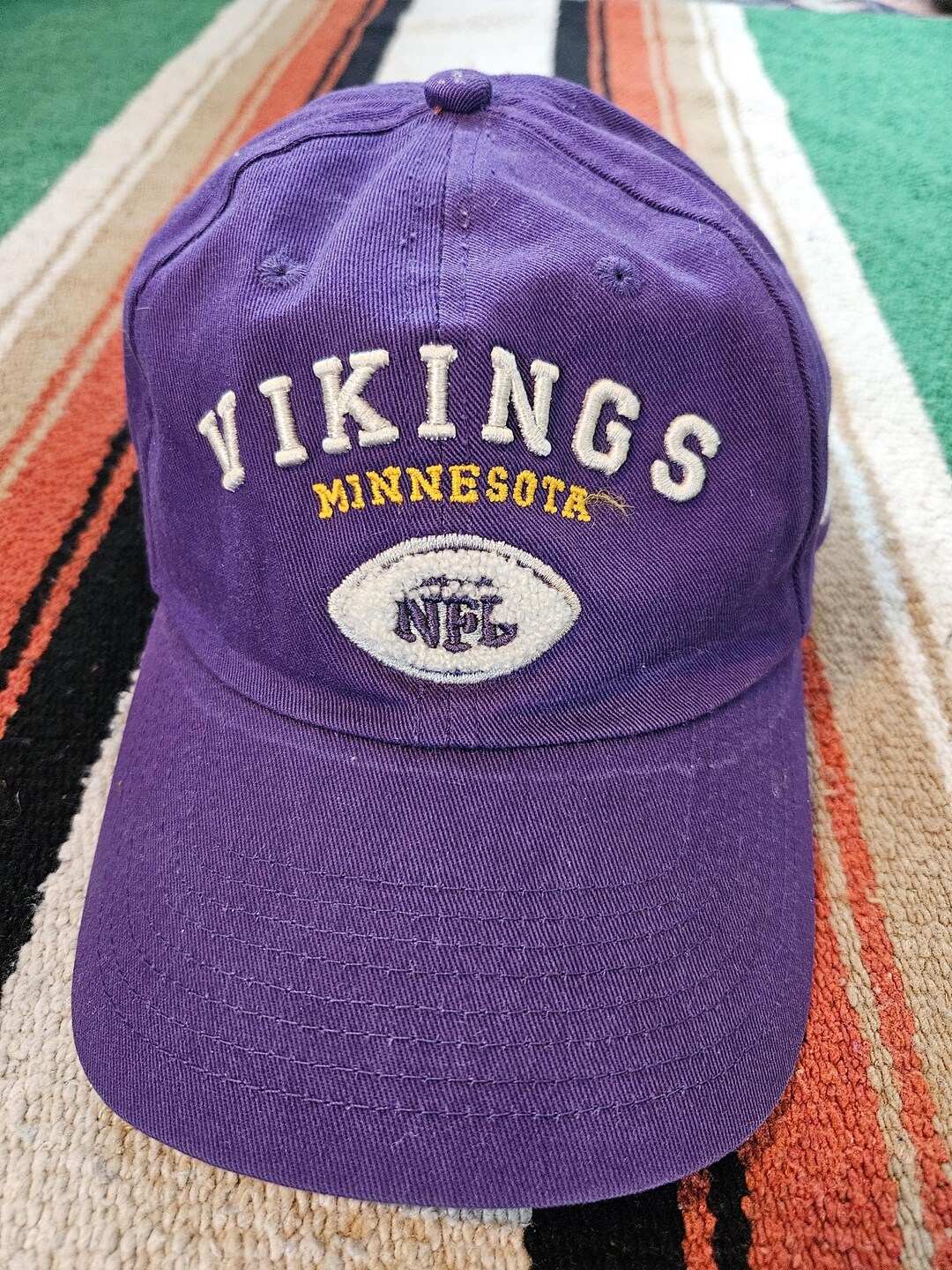 Vintage Pro Line Puma NFL Minnesota Vikings Hat With Fuzzy Football ...