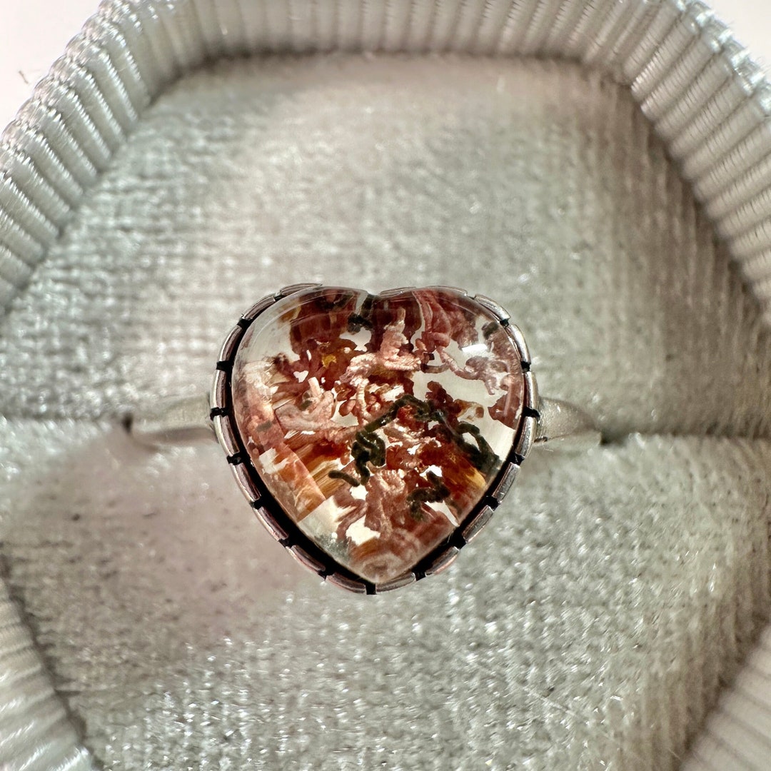 Lodolite Garden Quartz Heart Ring - Etsy