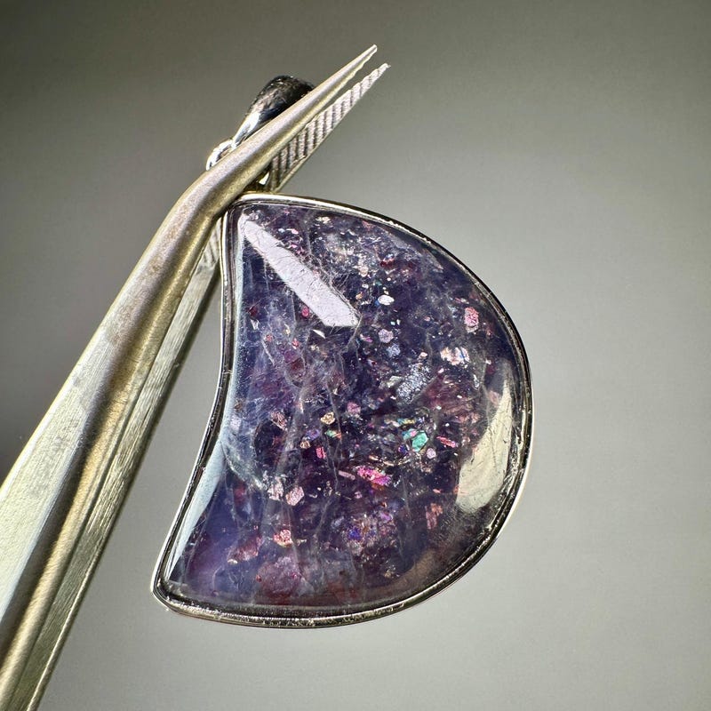 Bloodshot Iolite Sunstone Pendant - Etsy
