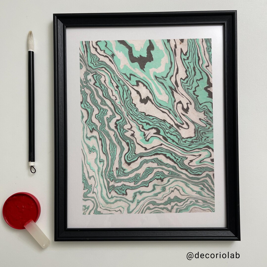 ORIGINAL Suminagashi Ink Art 9x12 on Mulberry Paper, Handmade Japanese ...