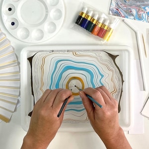 DIY Marbling Art Kit for Adults and Kids, Suminagashi Painting Craft ...