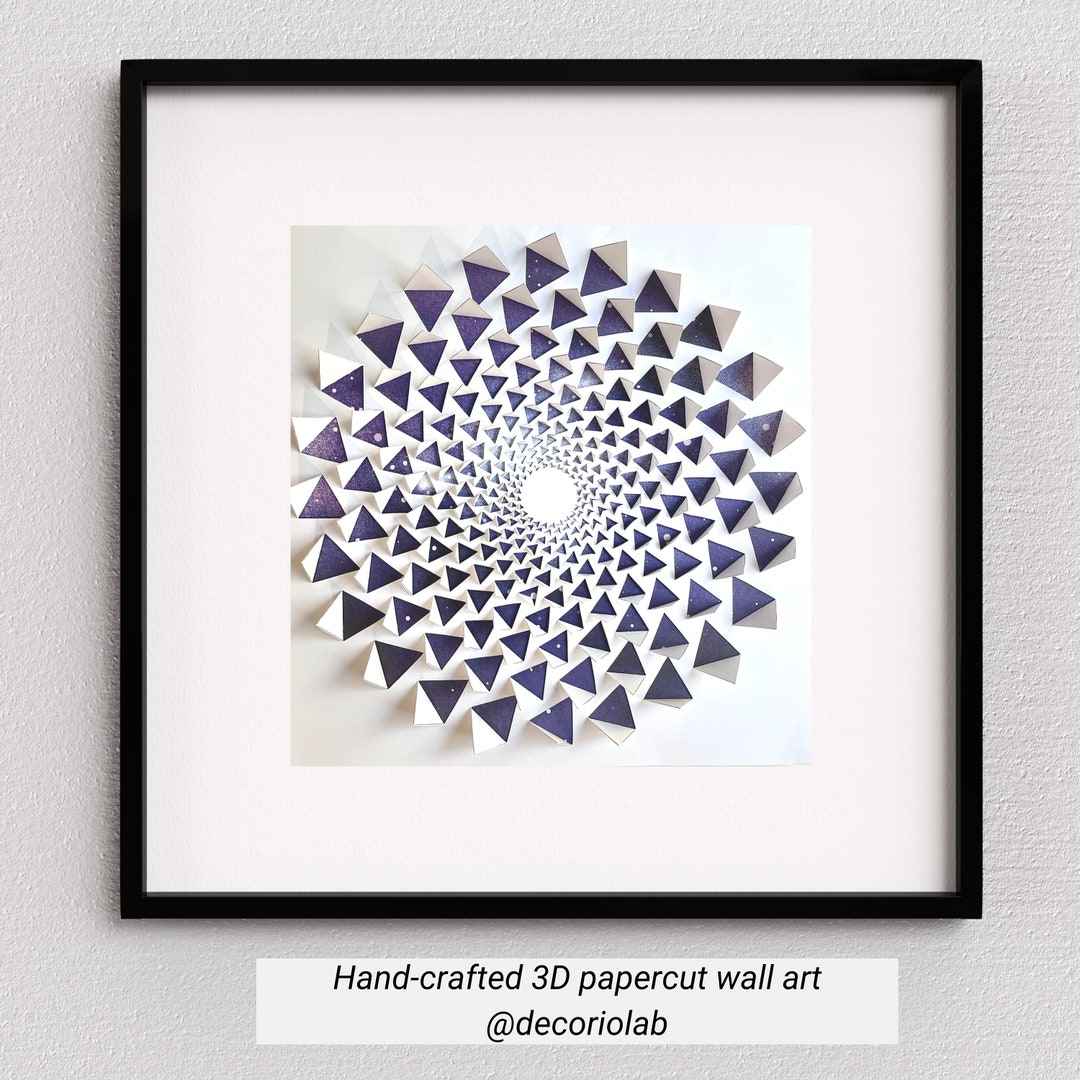3D Wall Art Paper Sculpture Wall Decor Hanging Framed Art Geometric ...
