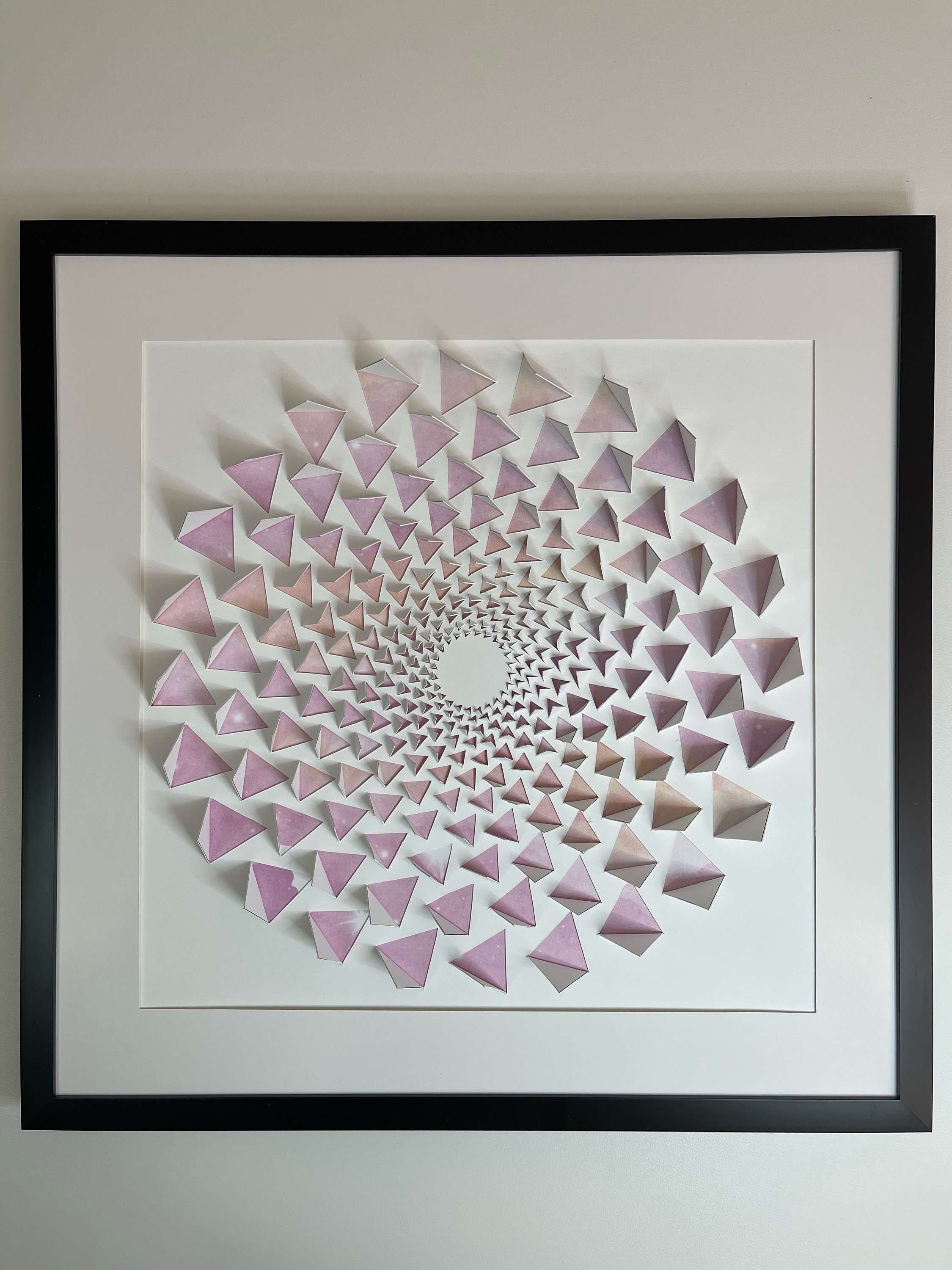 3D Wall Art Paper Sculpture Wall Decor Hanging Framed Art Geometric ...