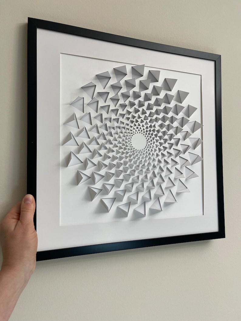 3D Wall Art Paper Cut Sculpture Wall Decor Hanging Framed Art Geometric ...