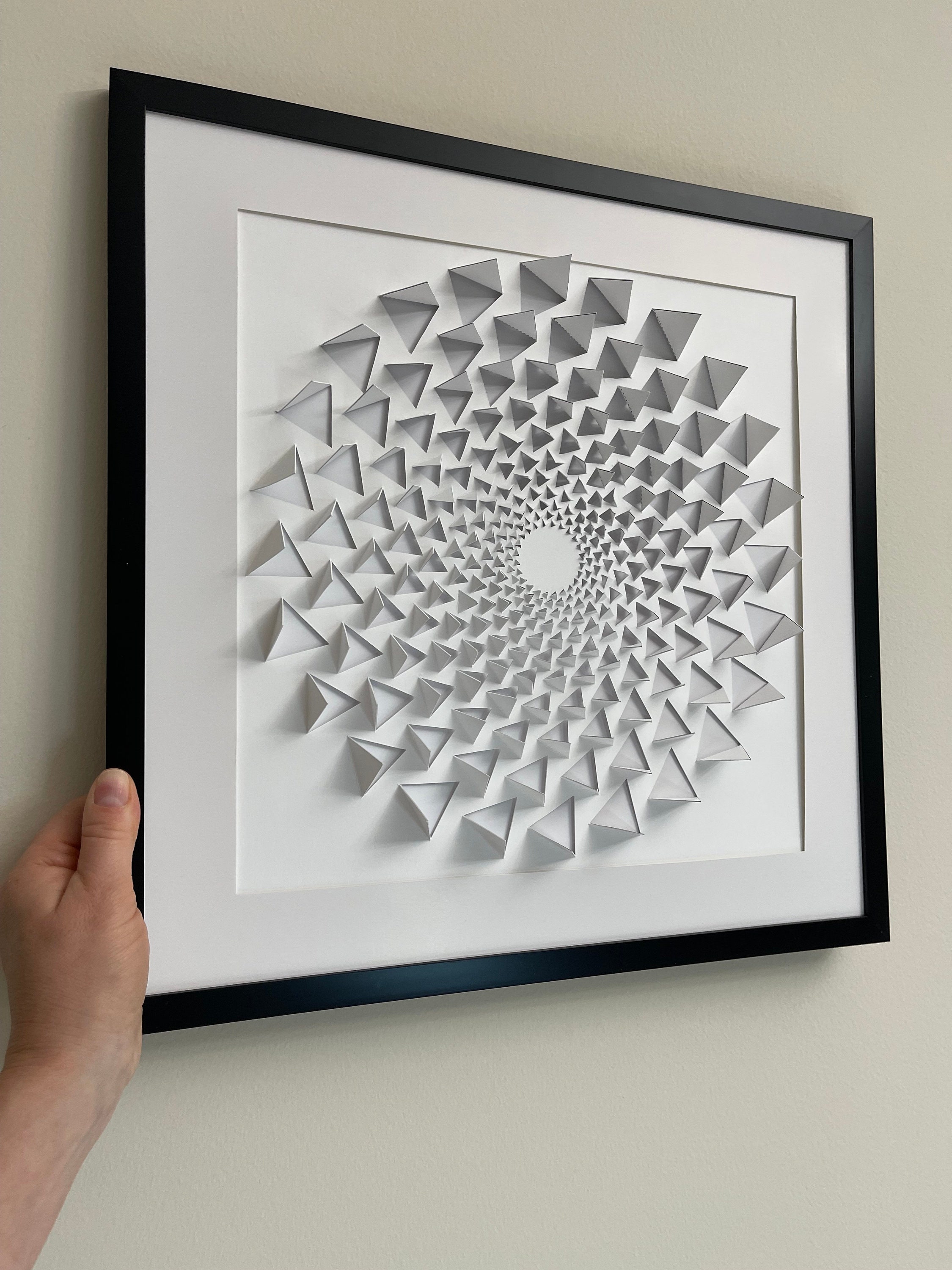 3D Wall Art Paper Sculpture Wall Decor Hanging Framed Art Geometric ...