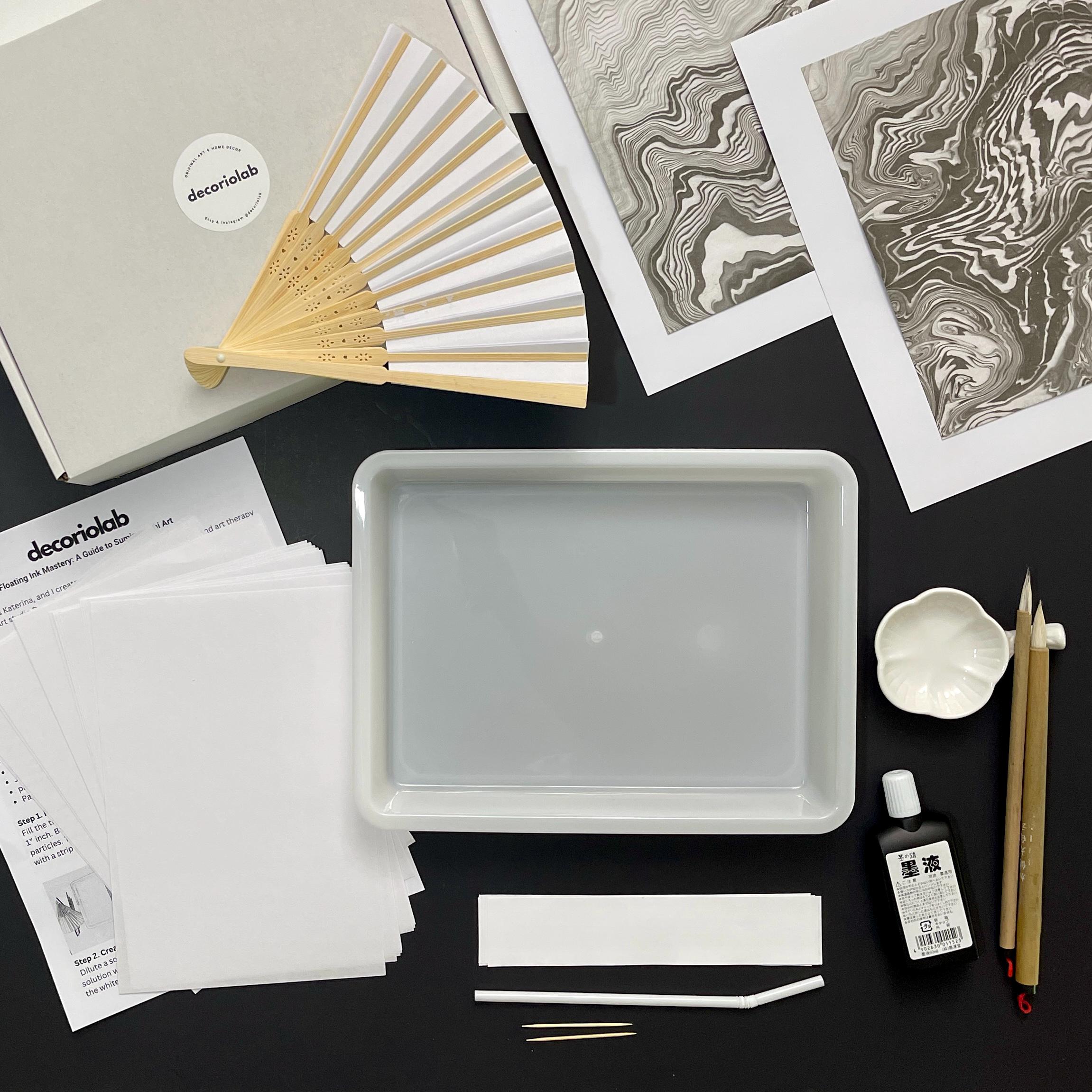 DIY Suminagashi Art Kit – Japanese Marbling Craft Kit for Adults and ...