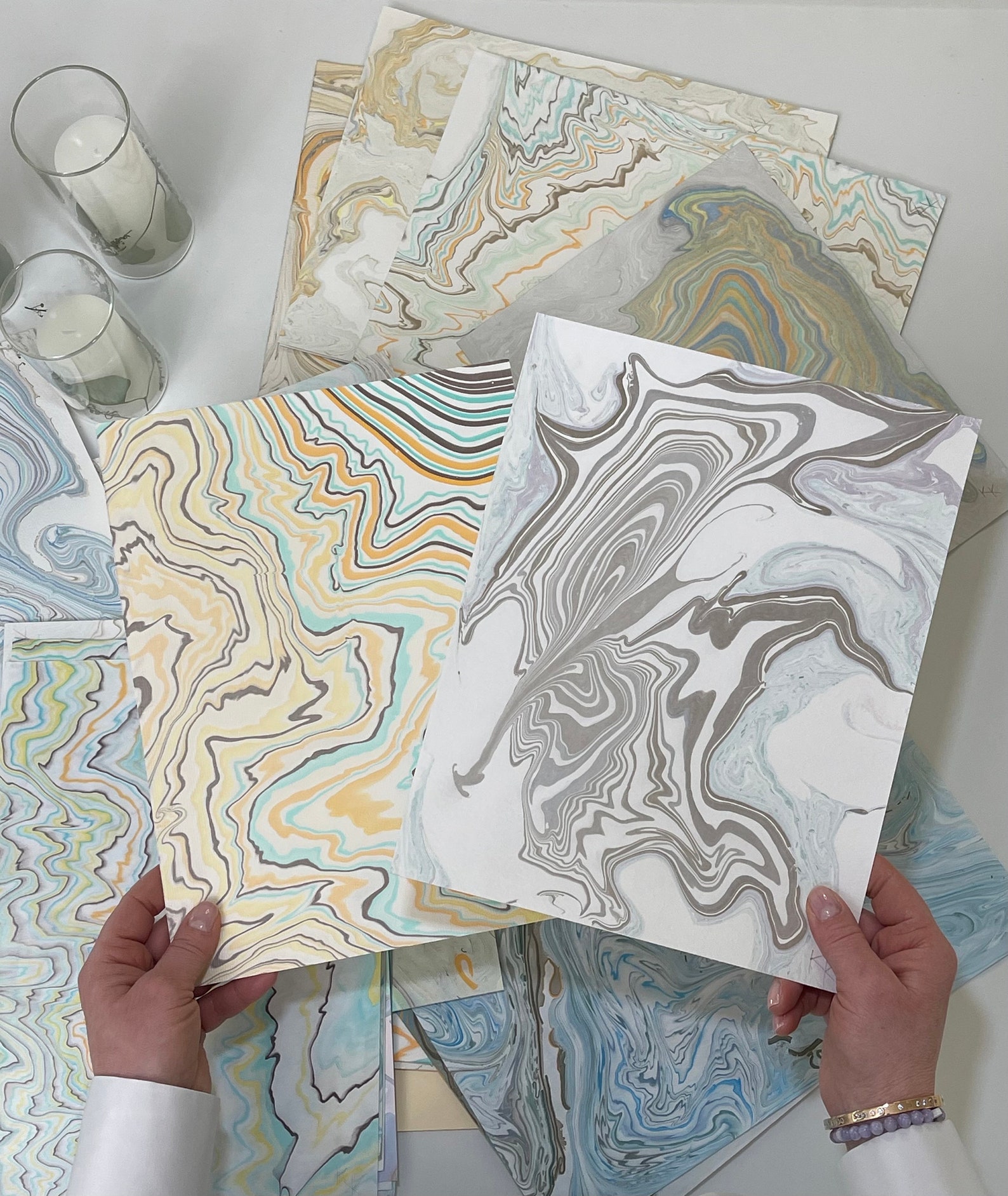 Suminagashi Marbling Art Kit, DIY Painting Craft Set for Kids and ...