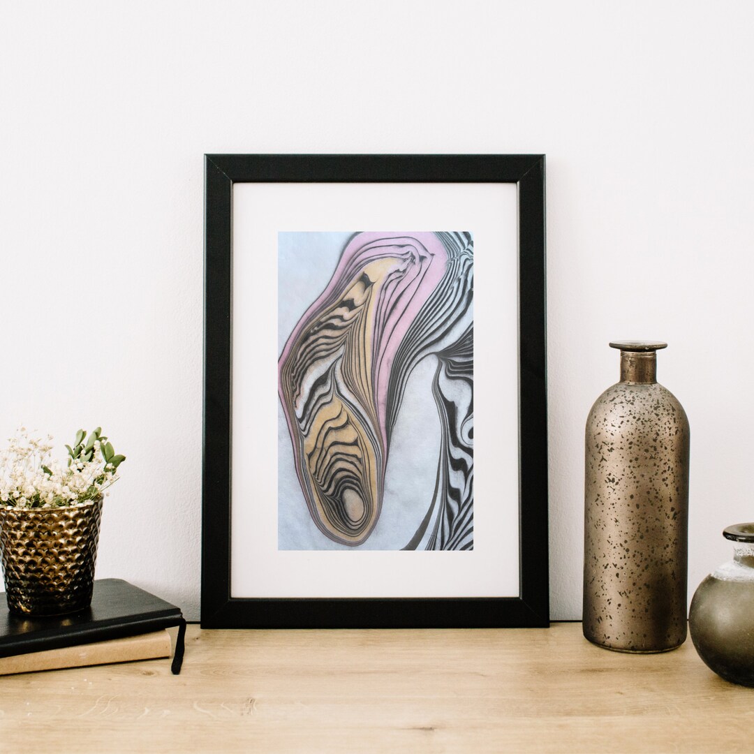 Abstract One-of-a-kind Aliens Ink Drawing Suminagashi Art - Etsy