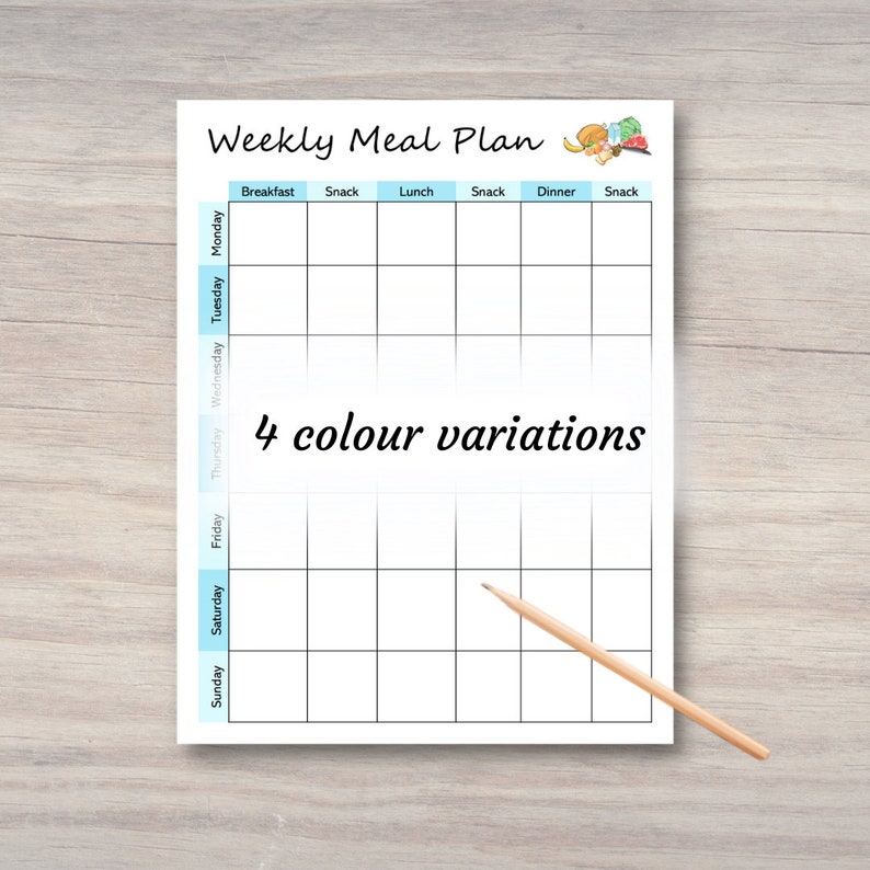 Printable Weekly Meal Planner Meal Prep Digital Download PDF - Etsy
