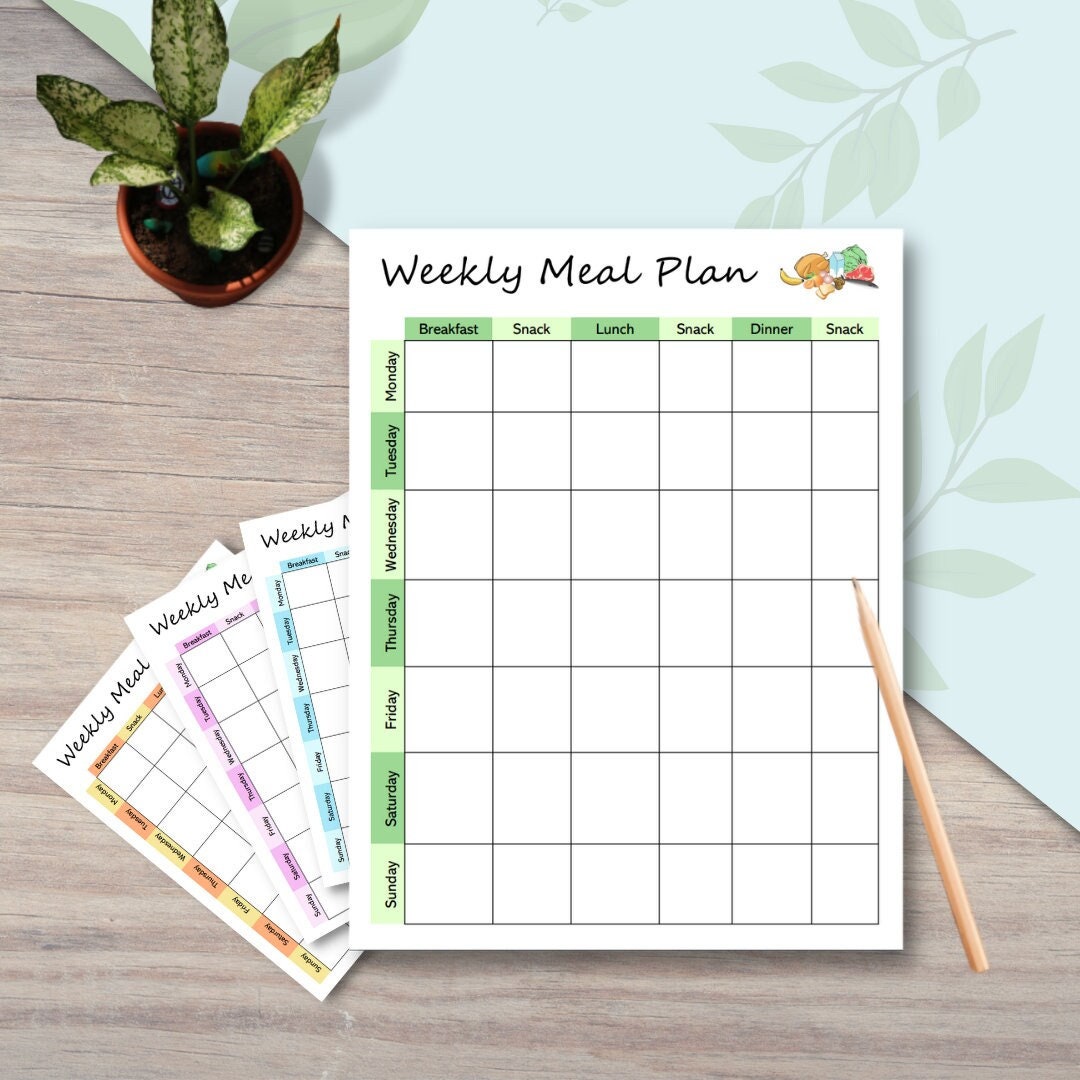 Printable Weekly Meal Planner Meal Prep Digital Download PDF - Etsy