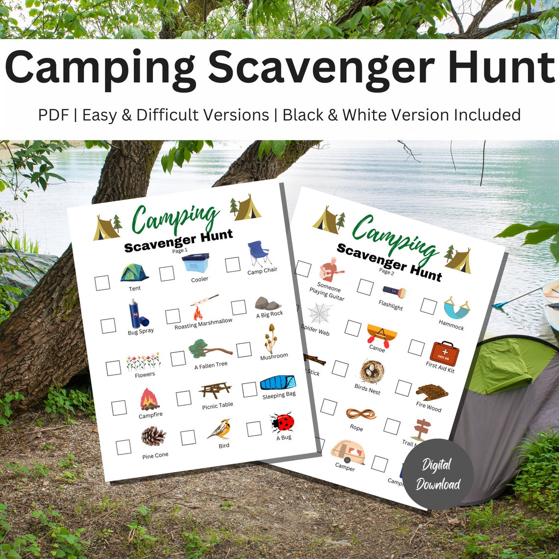 Camping Scavenger Hunt, Scavenger Hunt, Treasure Hunt Clues, Scavenger ...