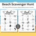 Beach Scavenger Hunt for Kids, Scavenger Hunt, Treasure Hunt Clues ...