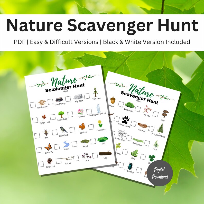 Nature Scavenger Hunt Scavenger Hunt Treasure Hunt Clues - Etsy