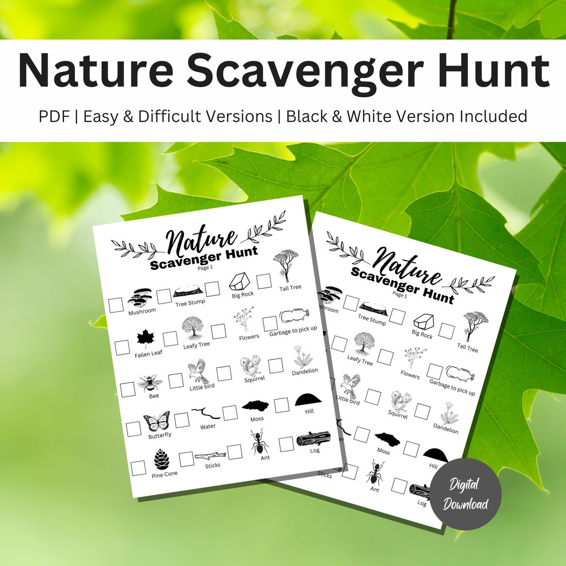 Nature Scavenger Hunt Scavenger Hunt Treasure Hunt Clues - Etsy