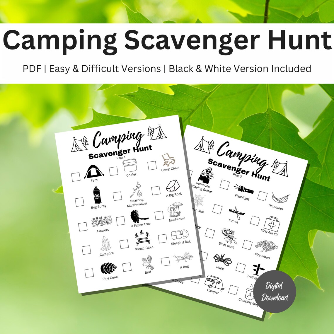 Camping Scavenger Hunt, Scavenger Hunt, Treasure Hunt Clues, Scavenger ...