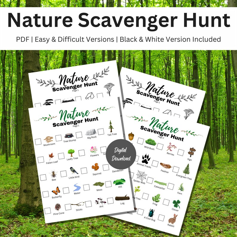 Nature Scavenger Hunt Scavenger Hunt Treasure Hunt Clues - Etsy