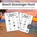 Beach Scavenger Hunt for Kids, Scavenger Hunt, Treasure Hunt Clues ...
