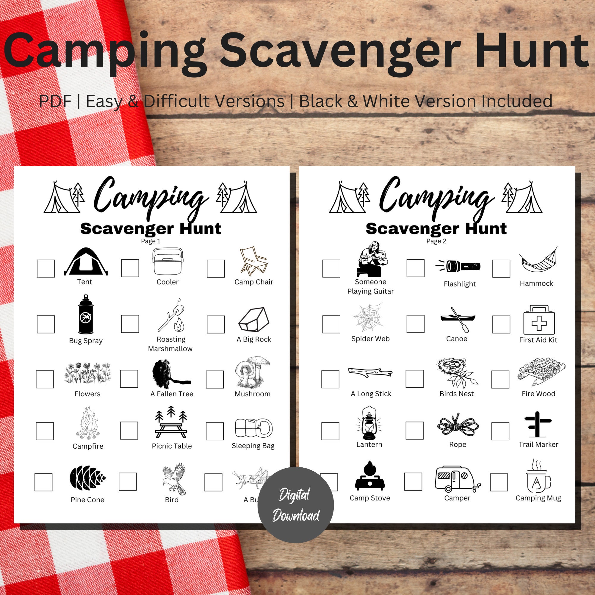 Camping Scavenger Hunt, Scavenger Hunt, Treasure Hunt Clues, Scavenger ...