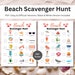 Beach Scavenger Hunt for Kids, Scavenger Hunt, Treasure Hunt Clues ...