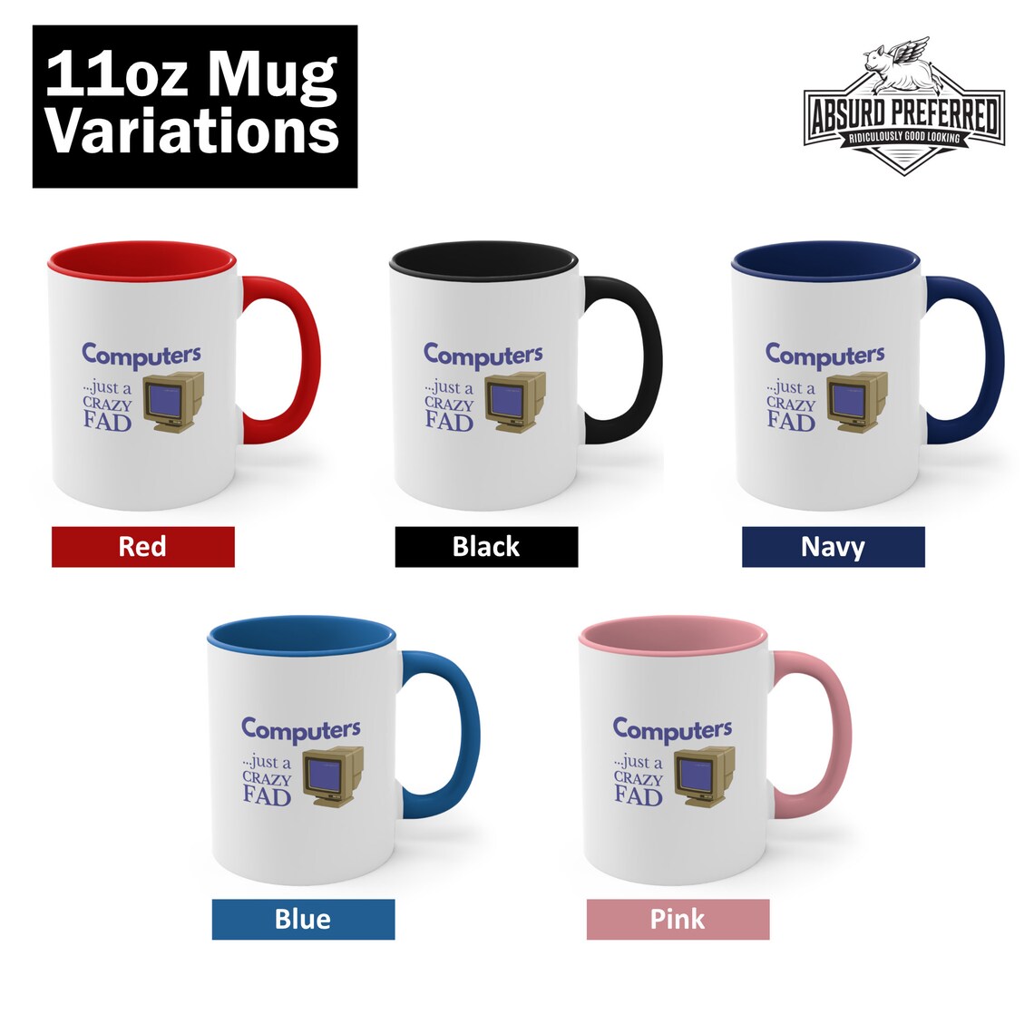 Computers, Just A Crazy Fad Coffee Mug for IT Professionals Nerdy Gift ...