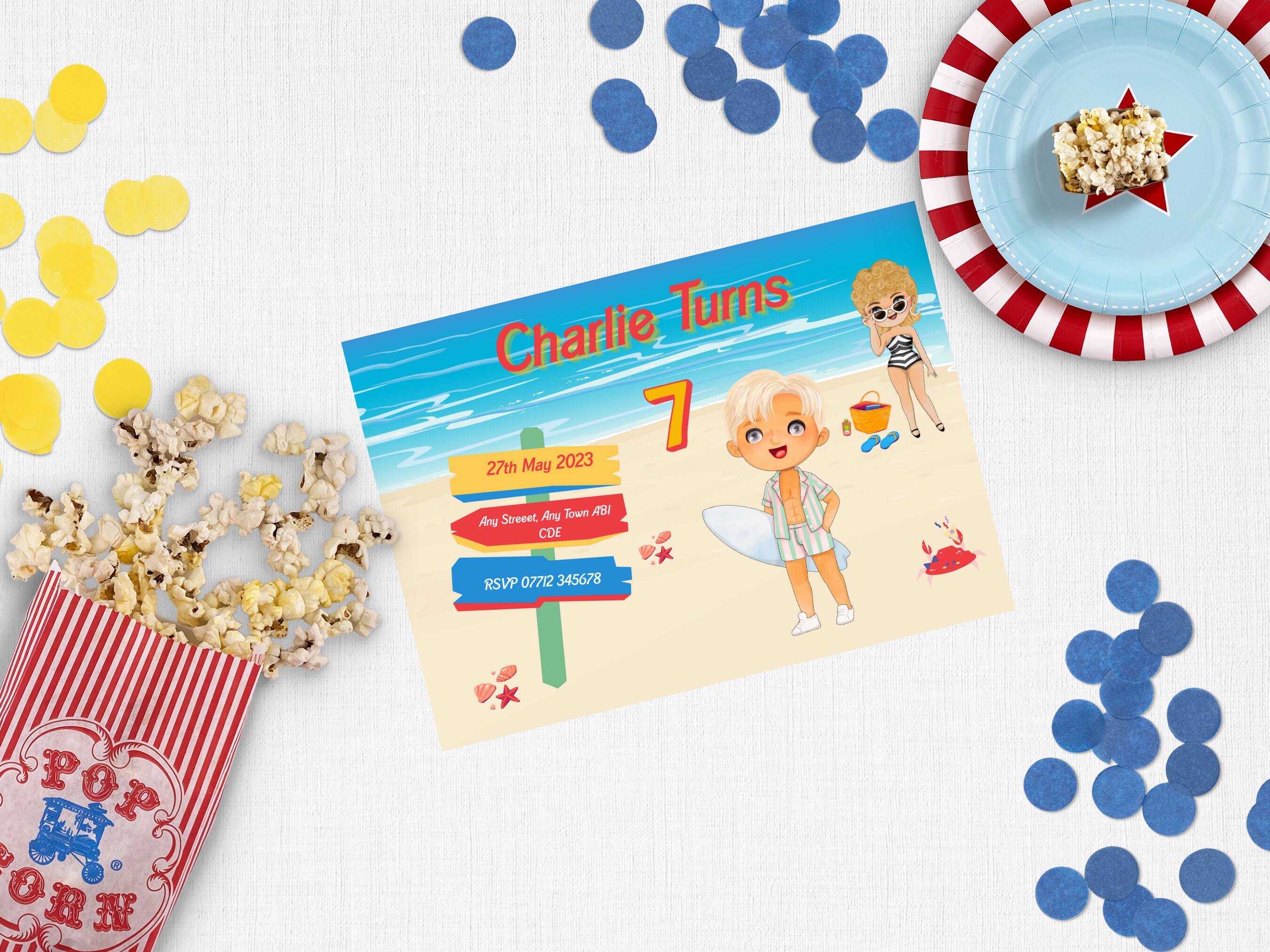 Children's Ken Beach Birthday Invitation - Etsy