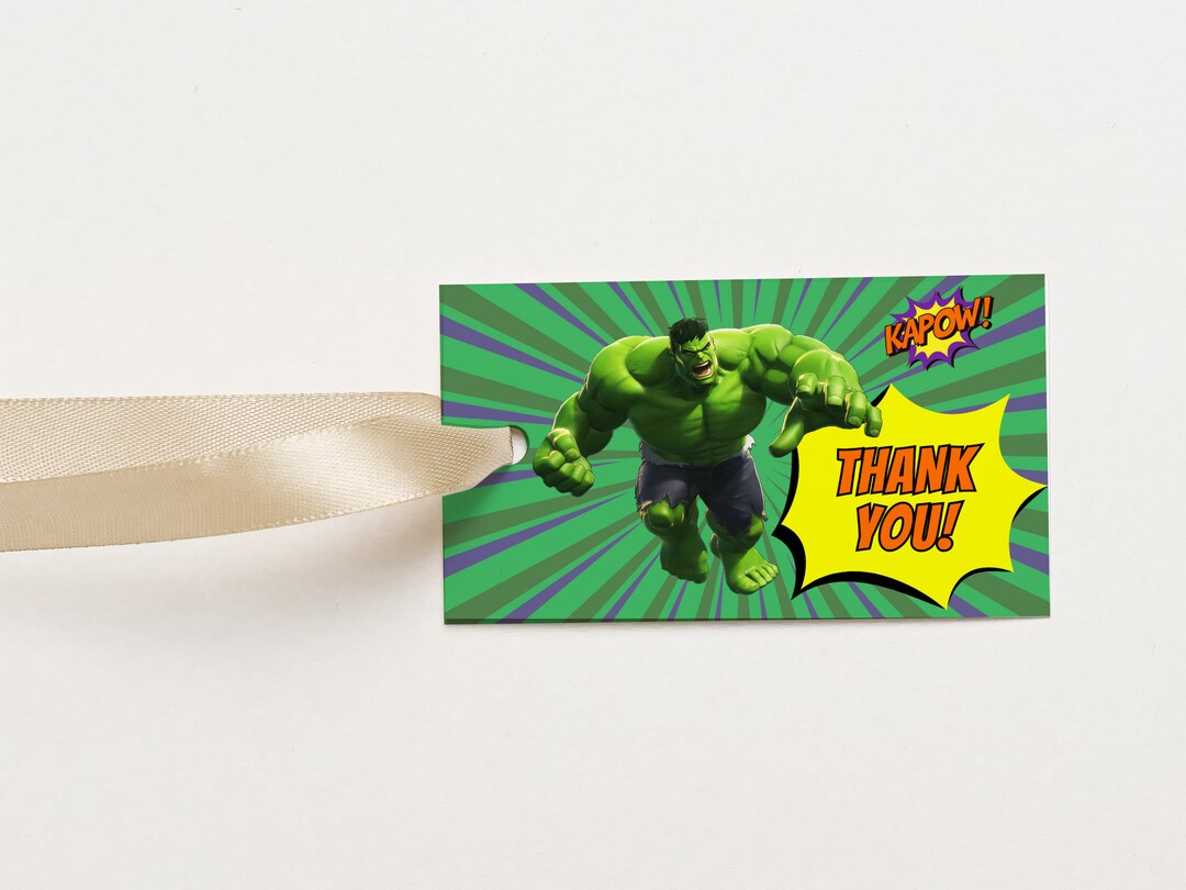 Children's the Hulk Birthday Gift Tag - Etsy