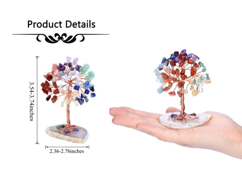 Crystal Gemstone Tree, Crystal Tree of Life Desk Decor, Wire Wrapped ...