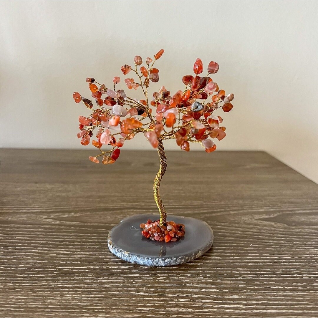 Crystal Gemstone Tree, Crystal Tree of Life Desk Decor, Wire Wrapped ...