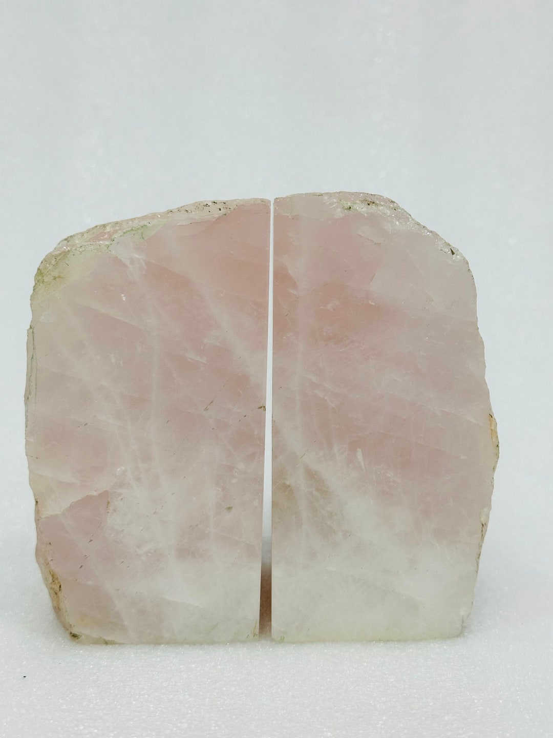 Rose Quartz Crystal Bookends - Stone Book End Pair - Crystal Book End ...