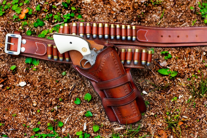 Doc Holiday Cross Draw Western Holster and Cartridge Belt - Etsy