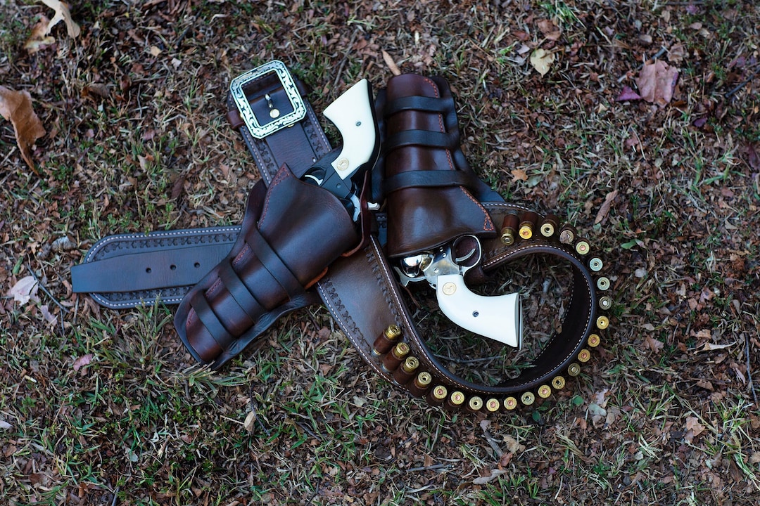Mexican Loop Western Cowboy Holster and Belt With Cross Draw - Etsy