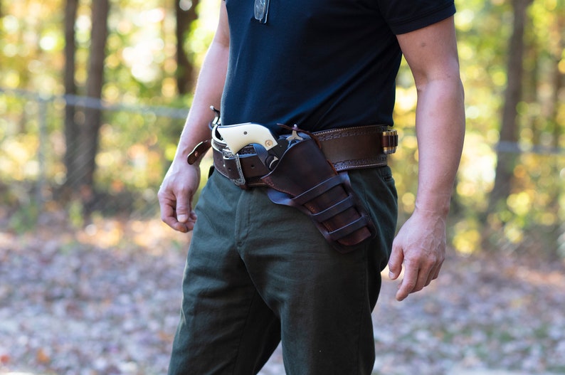 Mexican Loop Western Cowboy Holster and Belt With Cross Draw - Etsy