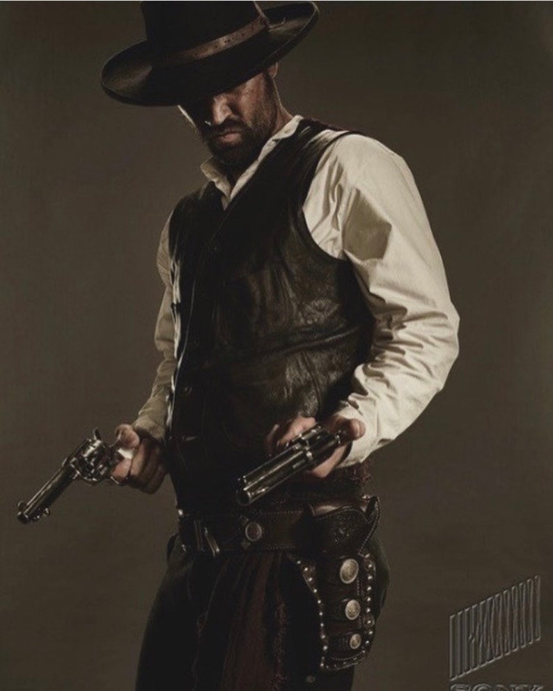 Magnificent Seven Western Holster. Vasquez Two Gun Rig Belt and Holster ...