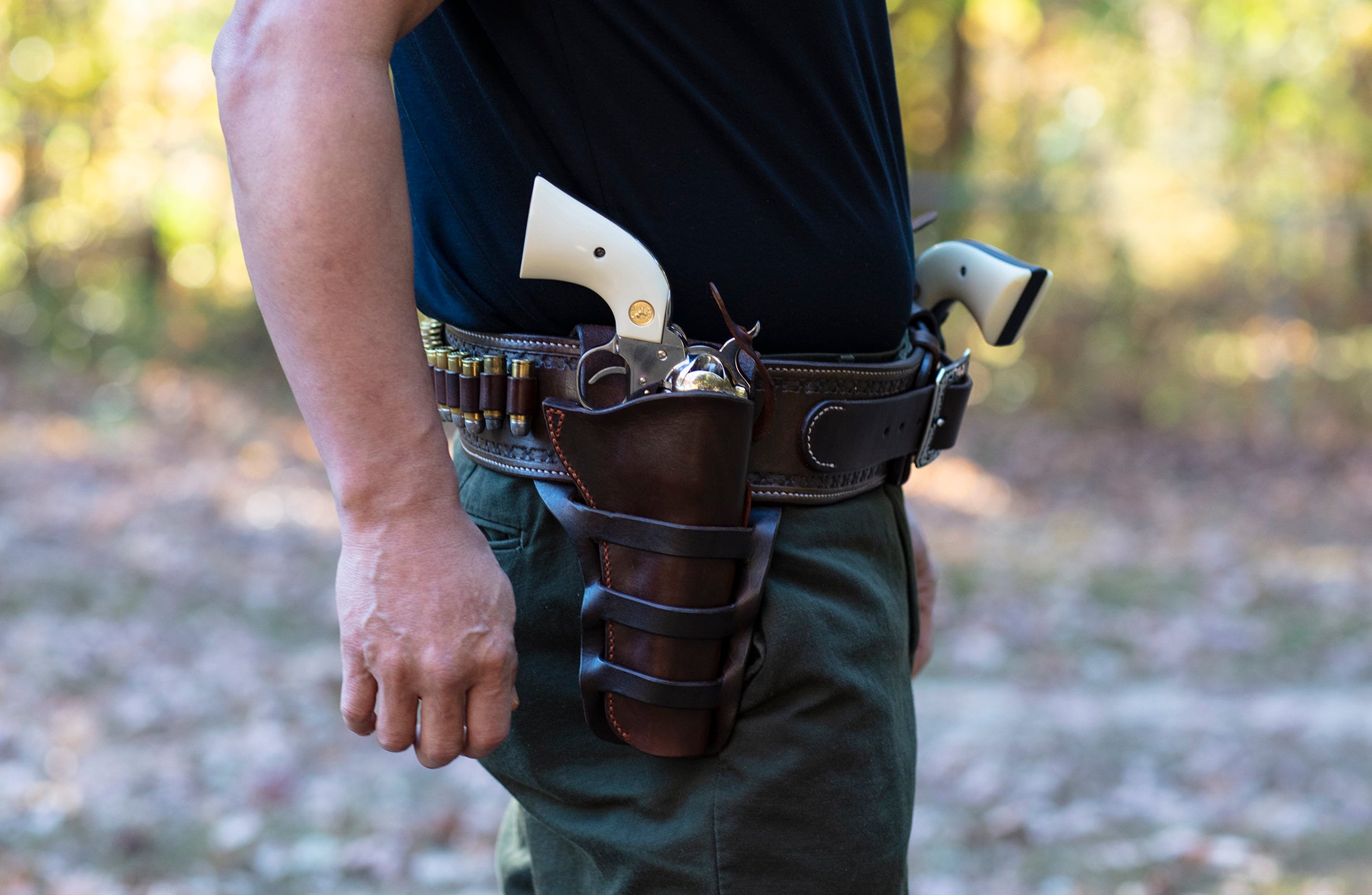 Mexican Loop Western Cowboy Holster and Belt With Cross Draw - Etsy